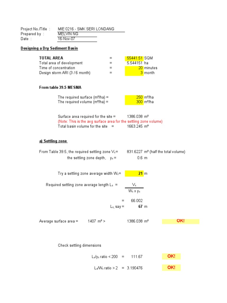 Dry Sediment Basin-SILT TRAP | PDF | Spillway | Physical Geography