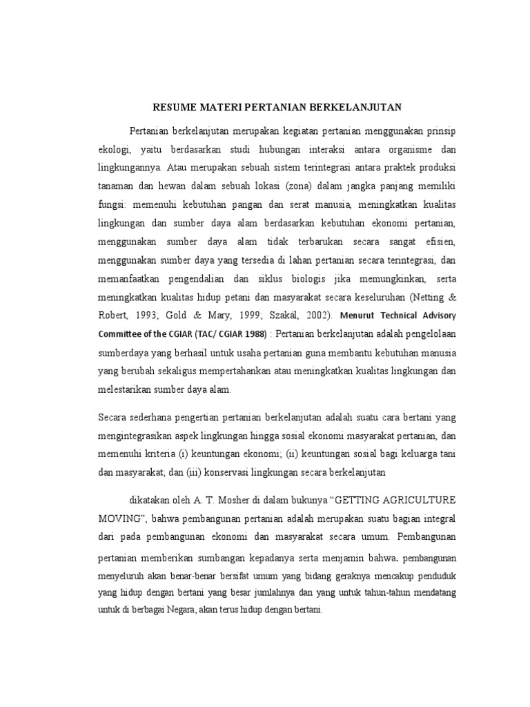Resume Materi Pertanian Berkelanjutan | PDF | Teknologi & Rekayasa