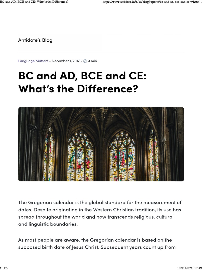 BC and AD, BCE and CE - What's The Difference | PDF