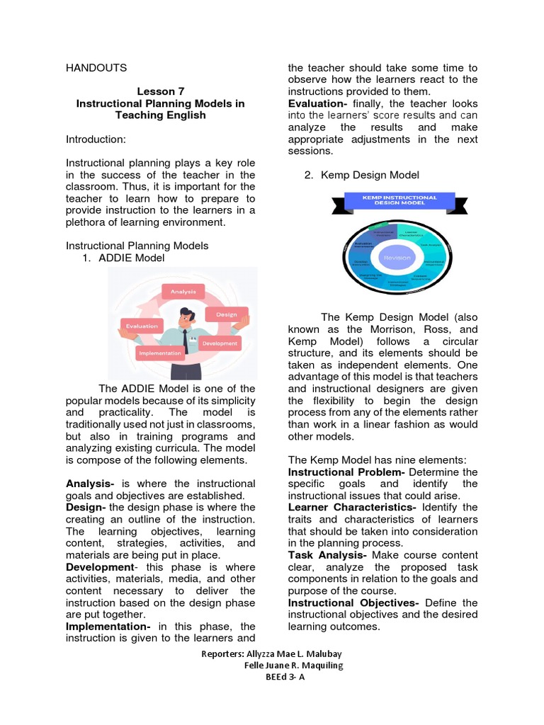 Instructional Planning Models Explained in 40 Characters | PDF | Psychology | Behavior Modification