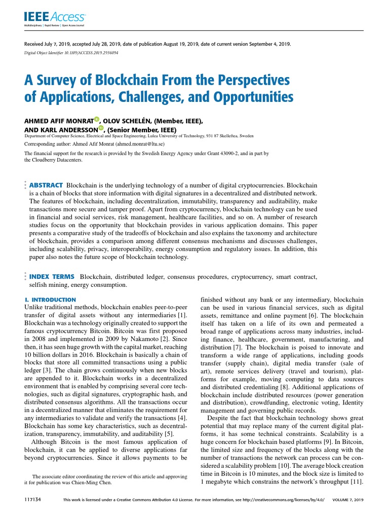 A Survey of Blockchain From The Perspectives of Applications Challenges ...
