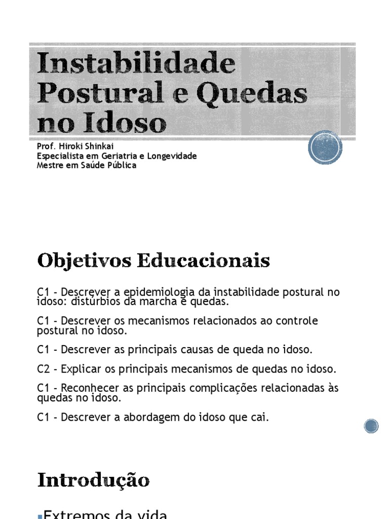 Instabilidade Postural e Quedas No Idoso-1 | PDF | Sistema visual ...