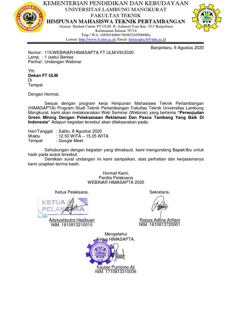 115 Surat Undangan Webinar | PDF