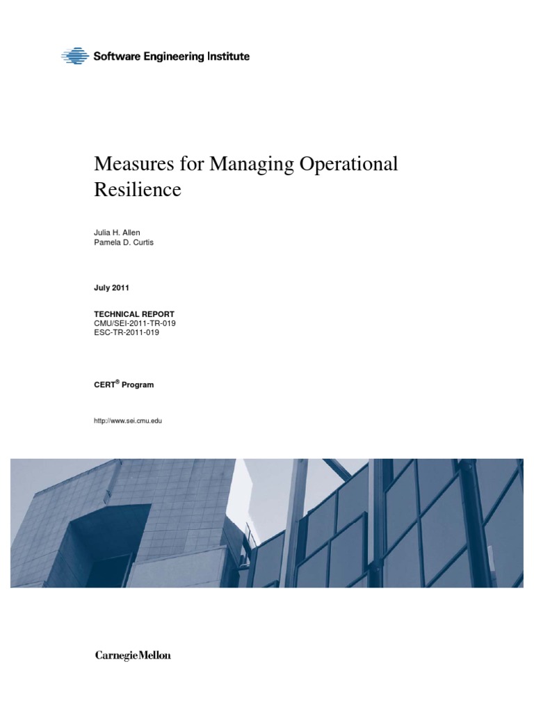 Measures For Managing Operational Resilience Pdf Risk Goal