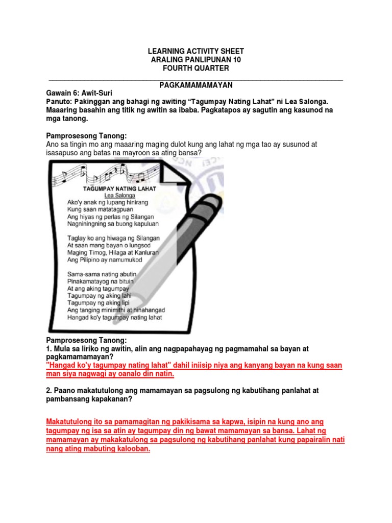 Grade 10 Ap - Q4M1-W6 | PDF
