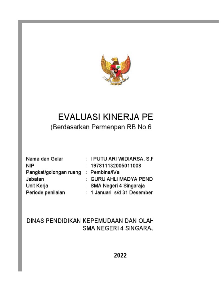 Contoh Draf SKP Guru PNS Dan P3K | PDF