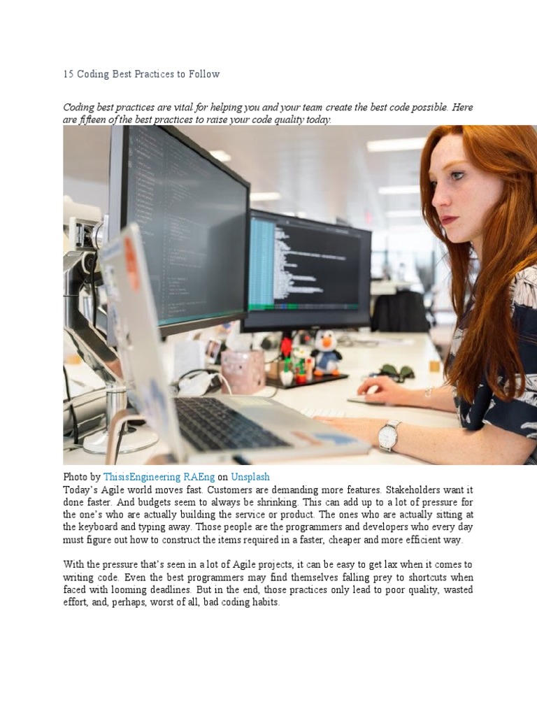 15 Coding Best Practices To Follow | Download Free PDF | Source Code | Version Control