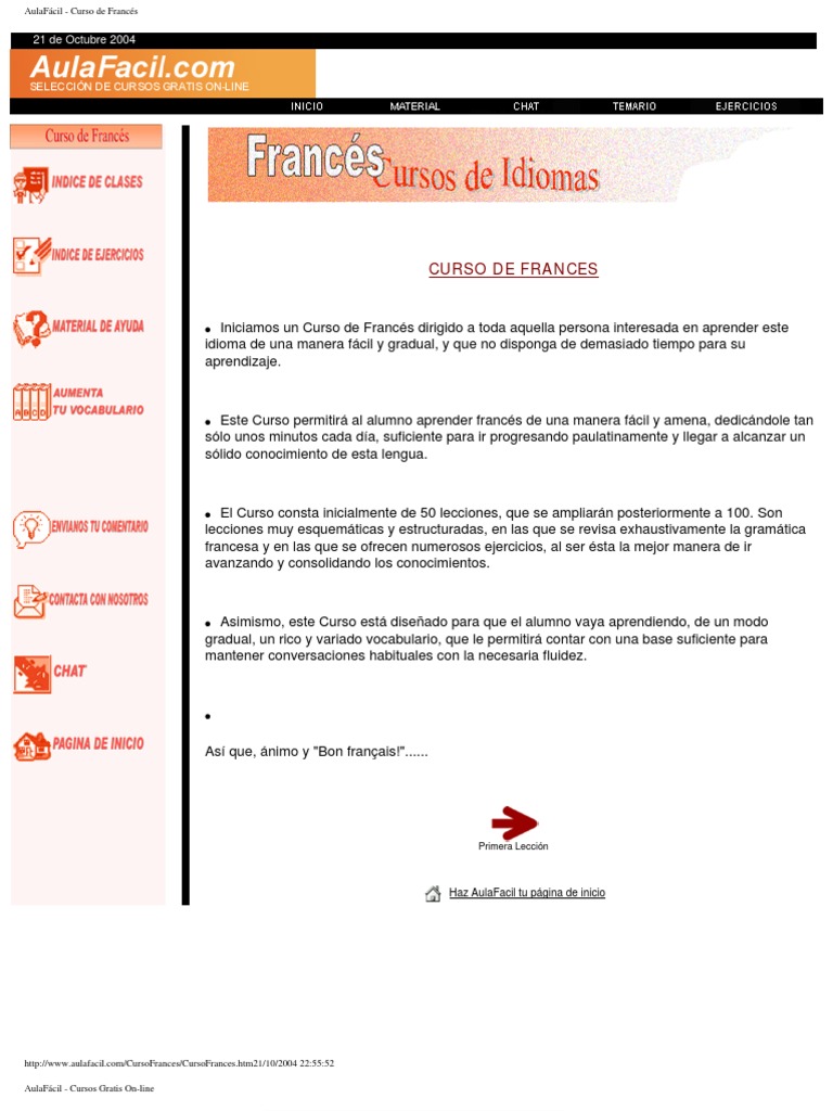 Curso de Frances Nivel 1 | PDF | Página web | Adjetivo