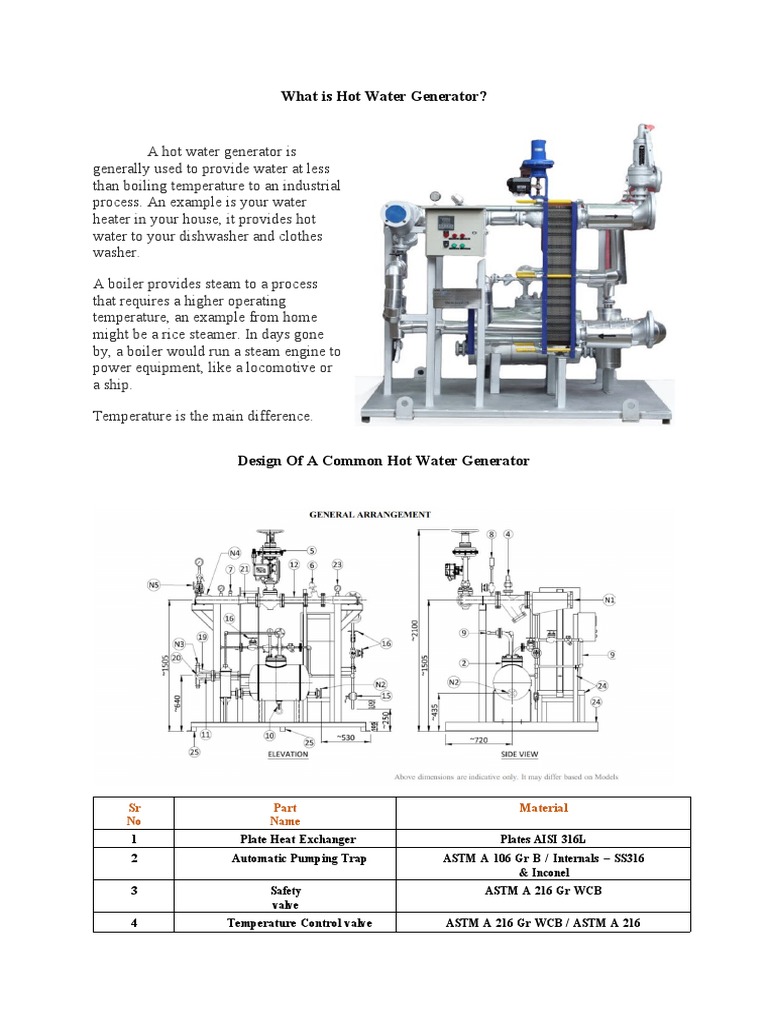 What Is Hot Water Generator | PDF | Water Heating | Valve