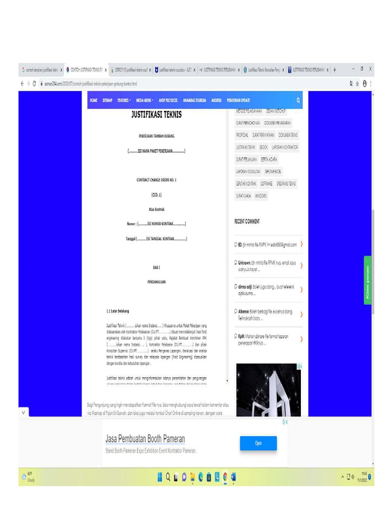 Contoh Justek Gedung | PDF