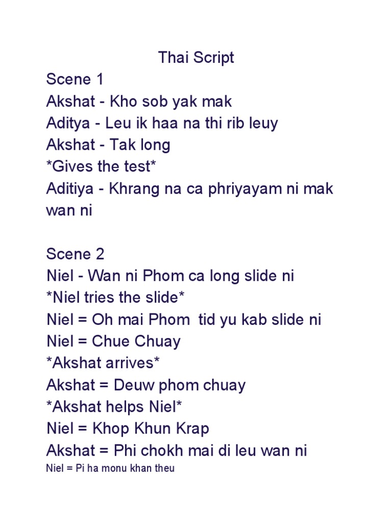 Thai Script | PDF