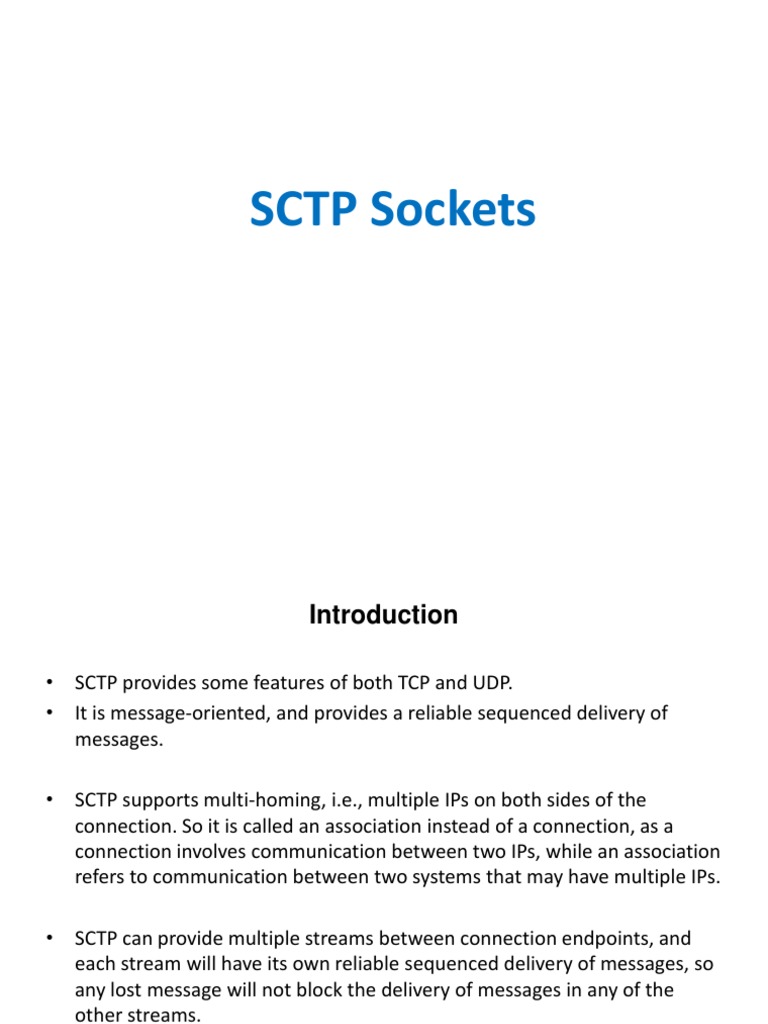 6 2.1 SCTP Sockets Updated | PDF | Network Socket | Network Protocols