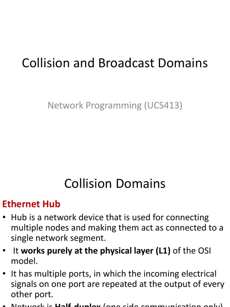 8 - PPT-5 Collision and Broadcast Domains | PDF | Computer Network | Network Switch