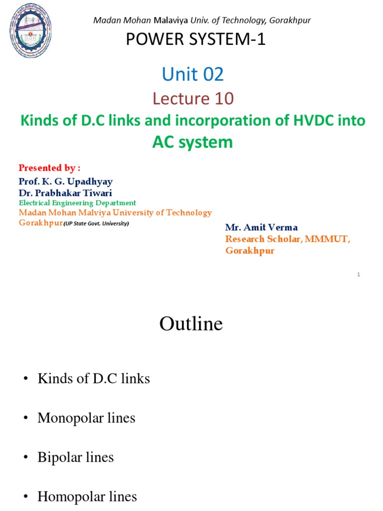 Types of DC Links and Incorporating HVDC into AC Power Systems | PDF ...