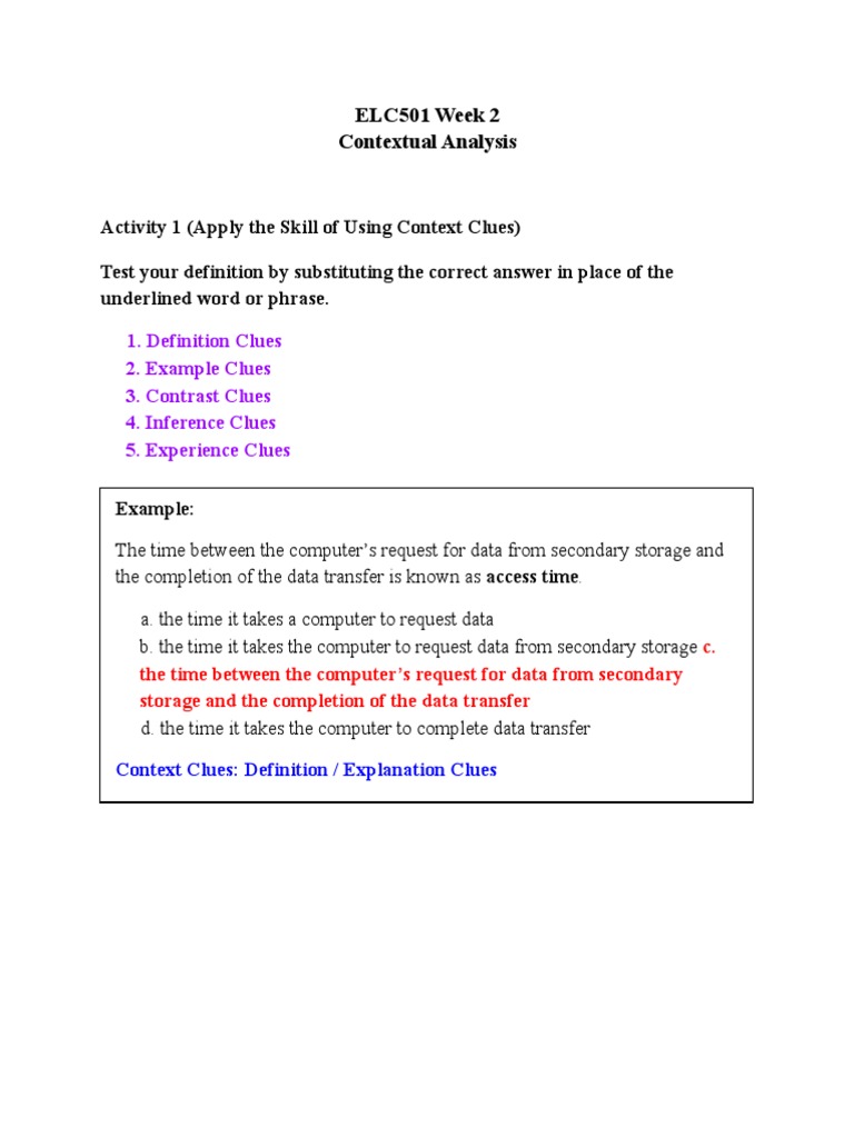 ELC501 Contextual Analysis Exercise | PDF | Allergy