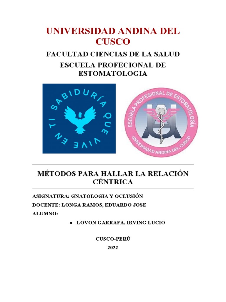 Métodos para Hallar La Relación Céntrica en Dentados | PDF