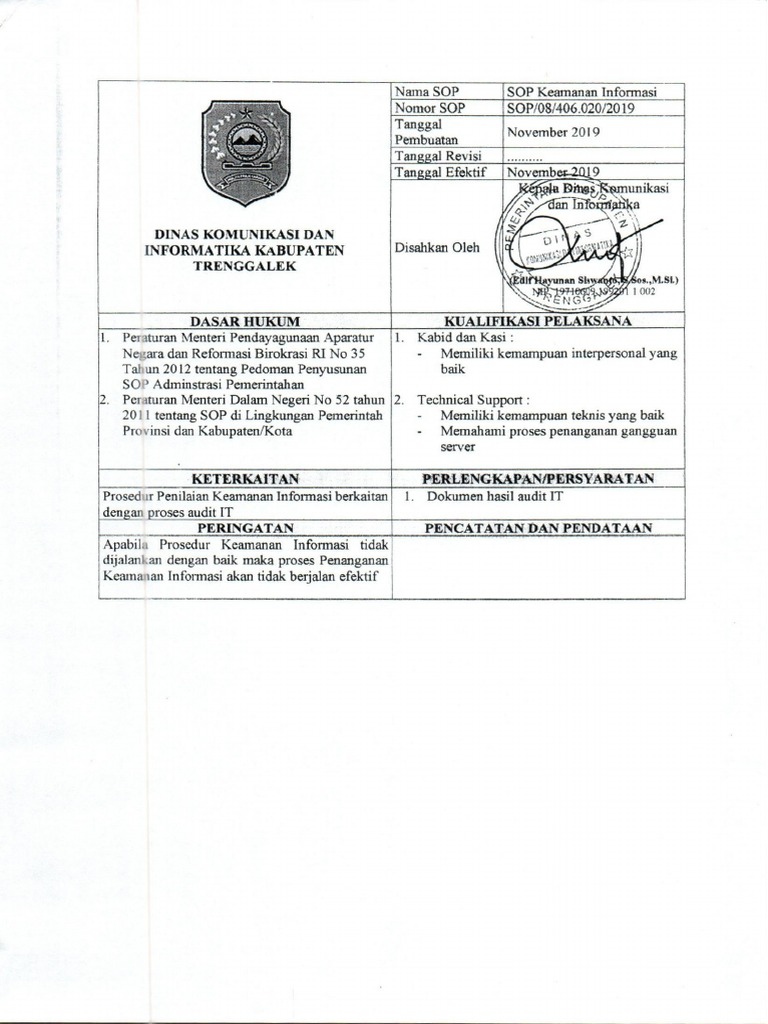 Sop Keamanan Informasi | PDF