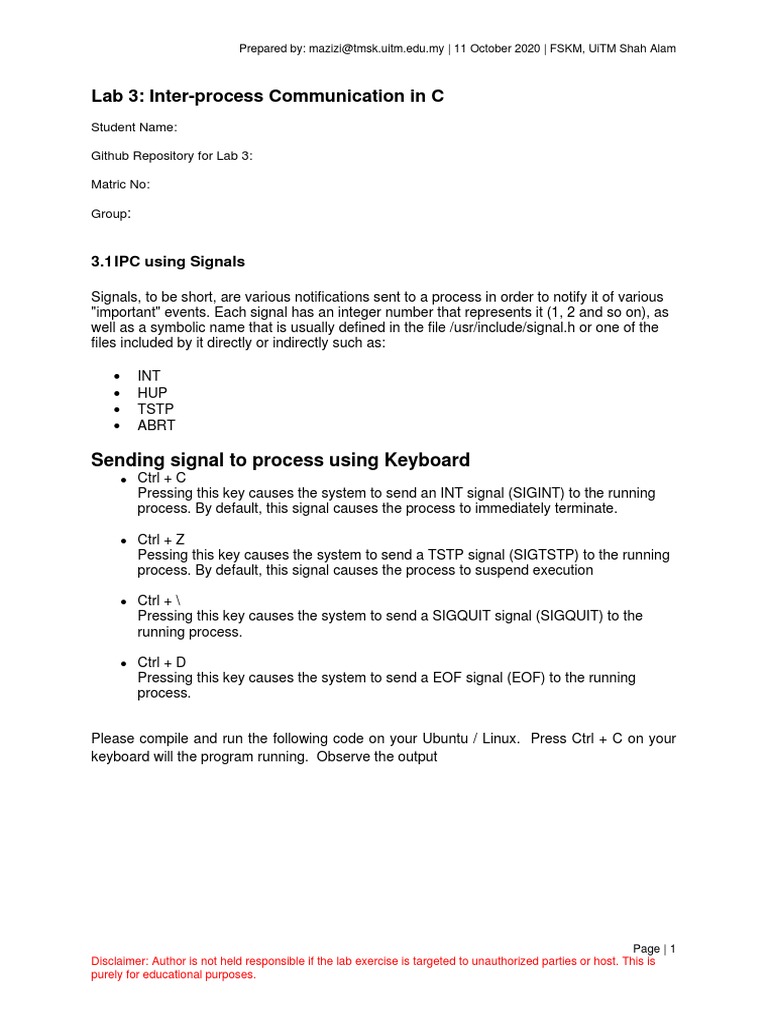Lab 3 - Inter-Process Communication | PDF | Software Development ...
