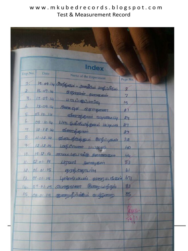 1.maths Test & Measurement Record | PDF | Technology & Engineering