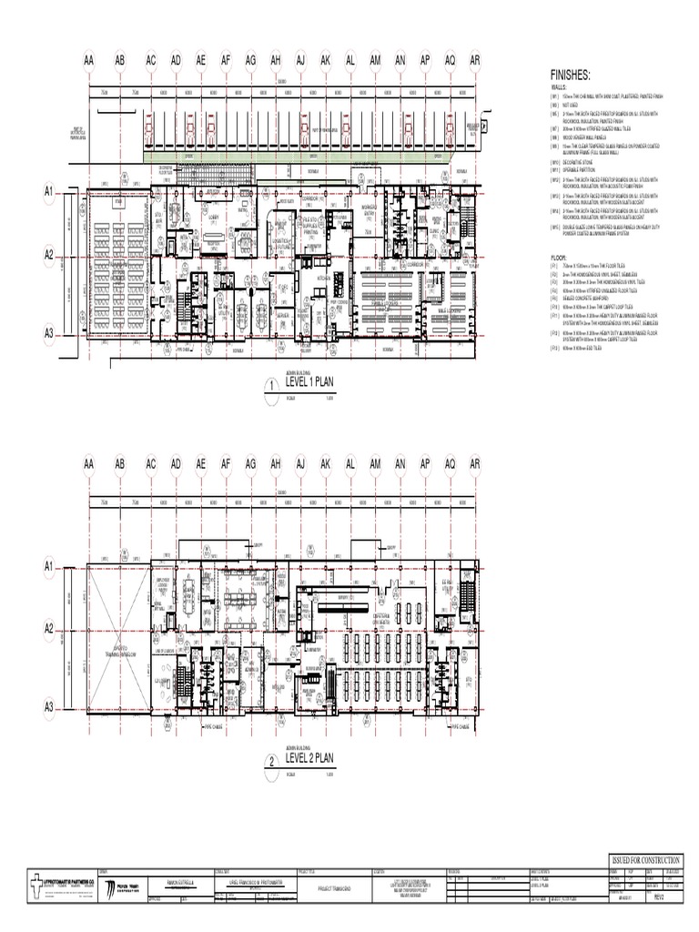 MONDE NISSIN Transcend Admin IFC - Architectural 100621 | PDF | Wall | Structural Engineering