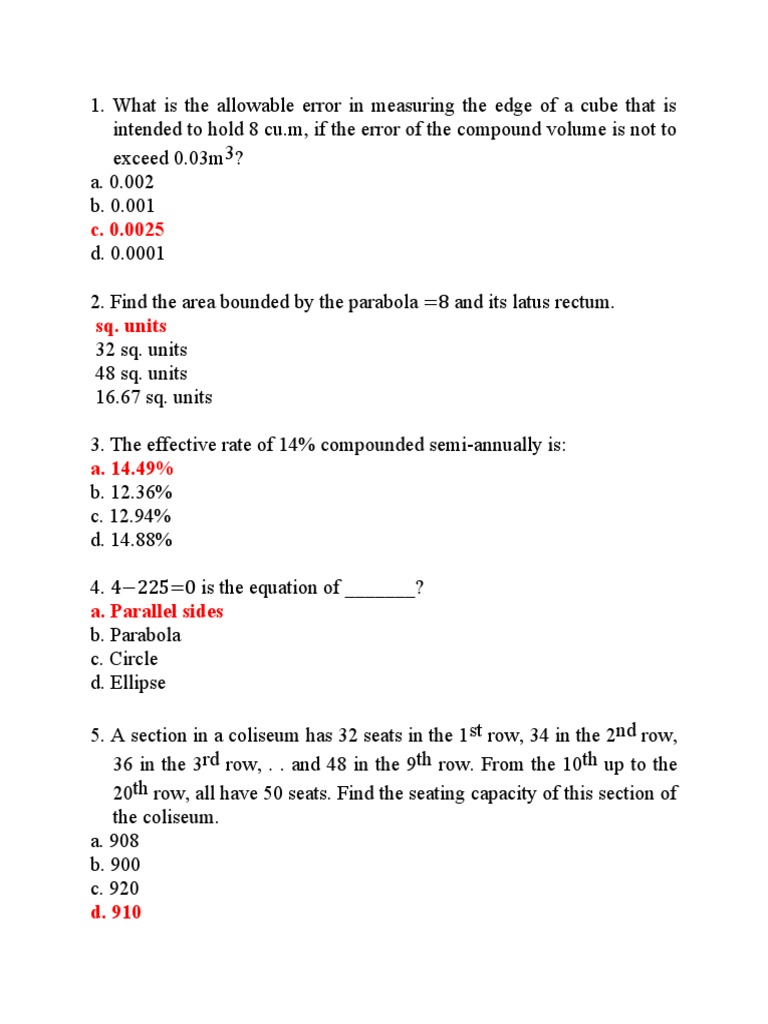 Reviewer in Mathematics 112 Part 1 | PDF | Volume | Area