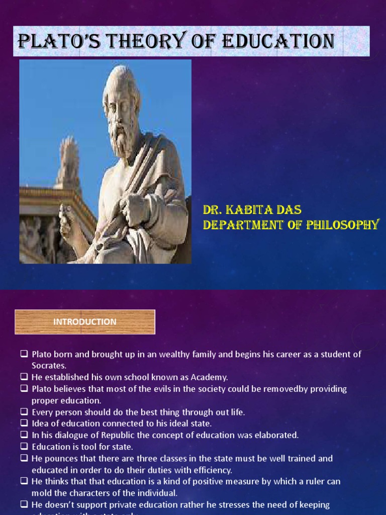 Theory of Education Plato | PDF | Plato | Philosophical Theories