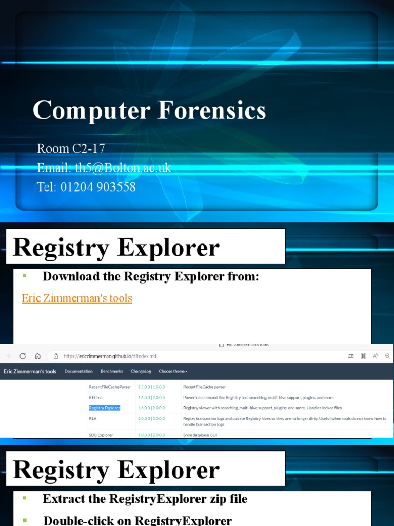 Week 9 - Computer Forensics - Registery Editor Autopsy | PDF