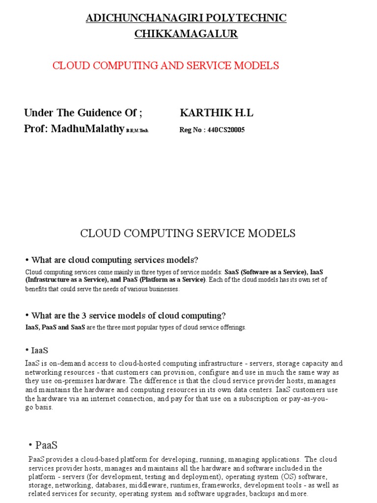 Three Cloud Computing Service Models | PDF | Cloud Computing | Software As A Service