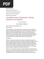 Resumen de Ley General para La Prevención y Gestión Integral de Los Residuos | PDF | Residuos ...