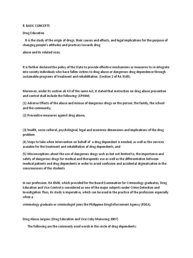 Key Concepts in Drug Education | PDF | Illegal Drug Trade | Cannabis (Drug)