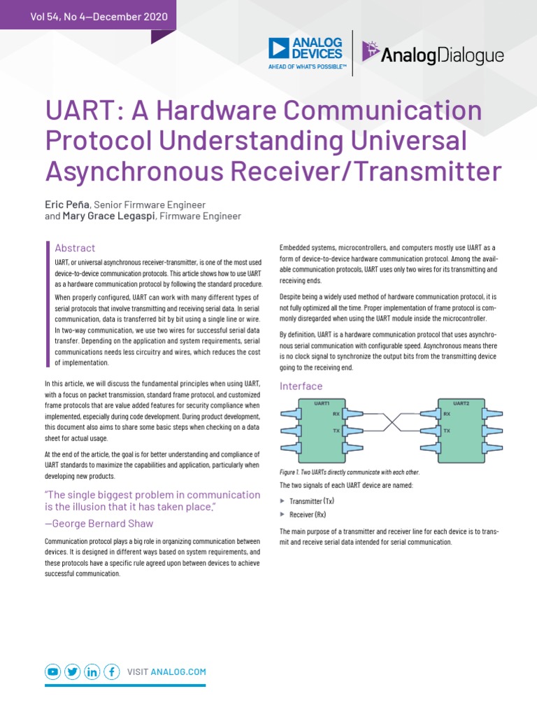 Uart A Hardware Communication Protocol | PDF | Telecommunications | Computer Hardware