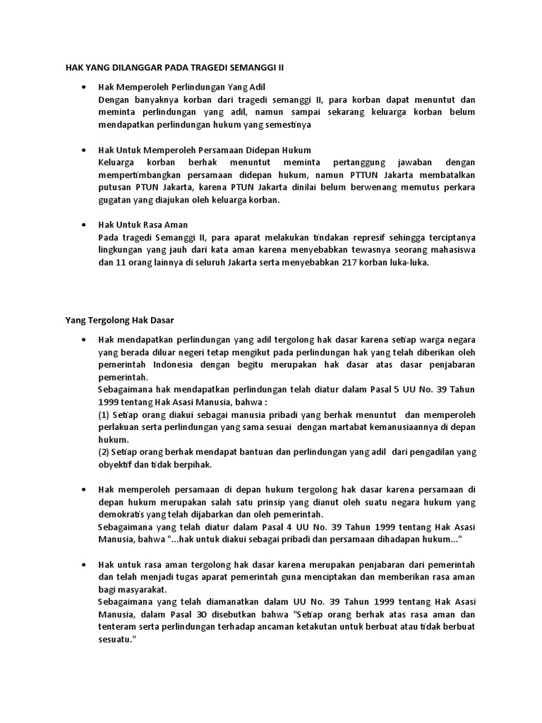 Hak Dilanggar Tragedi Semanggi II | PDF