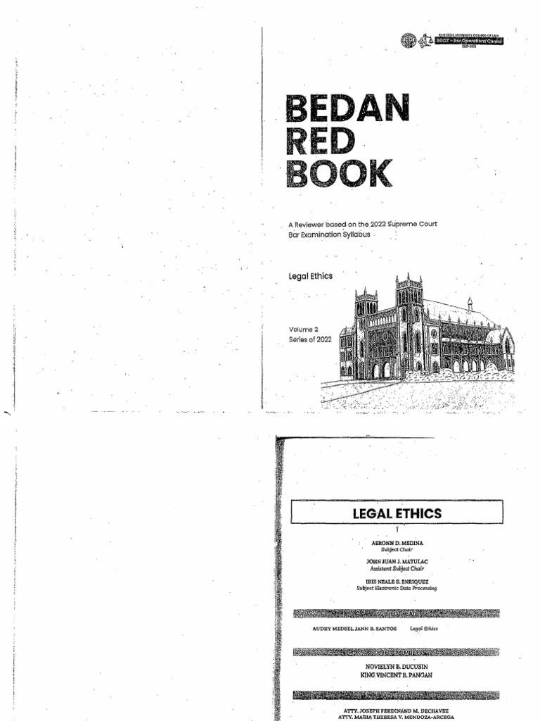 2022 Bedan Red Book Legal Ethics H | PDF | Lawyer | Practice Of Law