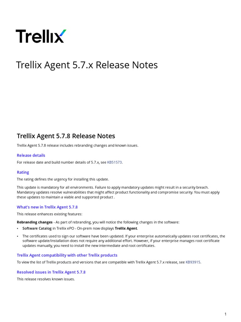 Trellix Agent 5.7.x ReleaseNotes | PDF | Microsoft Windows ...