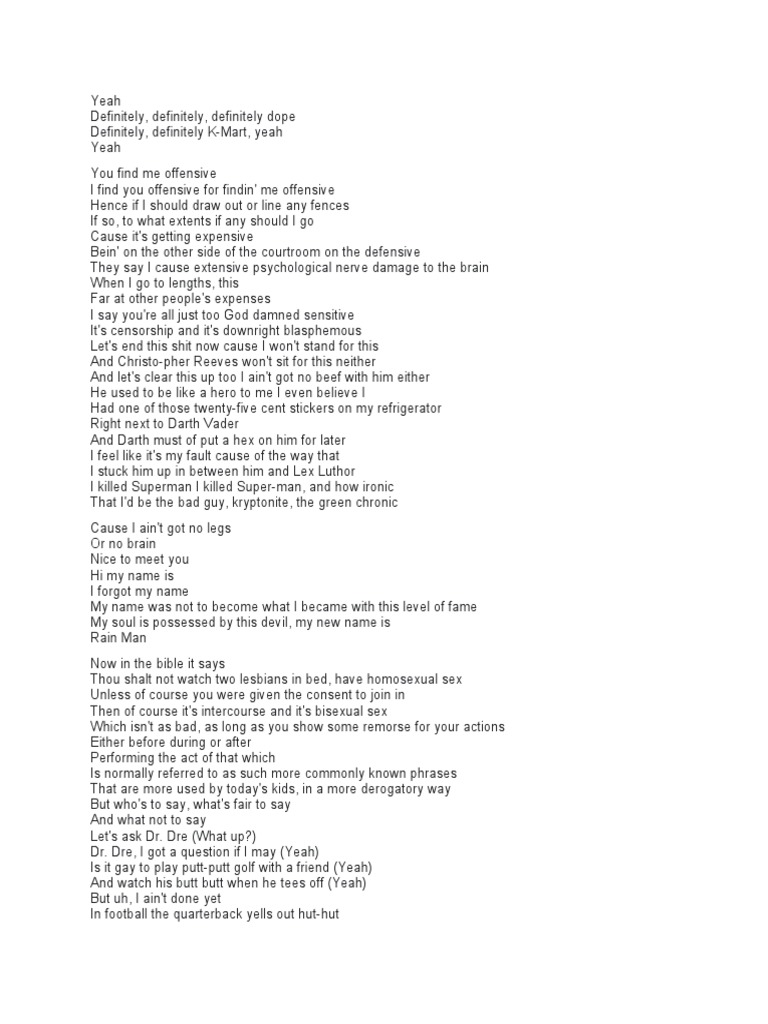 Rain man lyrics | PDF
