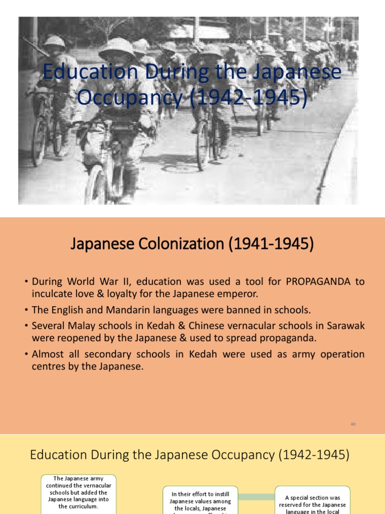Education During Japanese Occupancy | PDF | Japanese Language | Asia