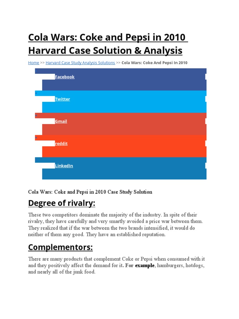 Cocacola War Case Study | PDF