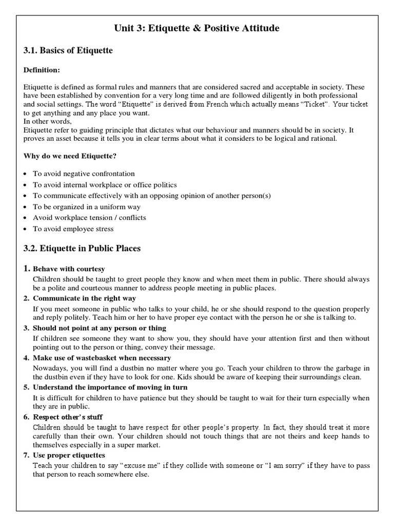 Unit 3 | PDF | Laughter | Etiquette