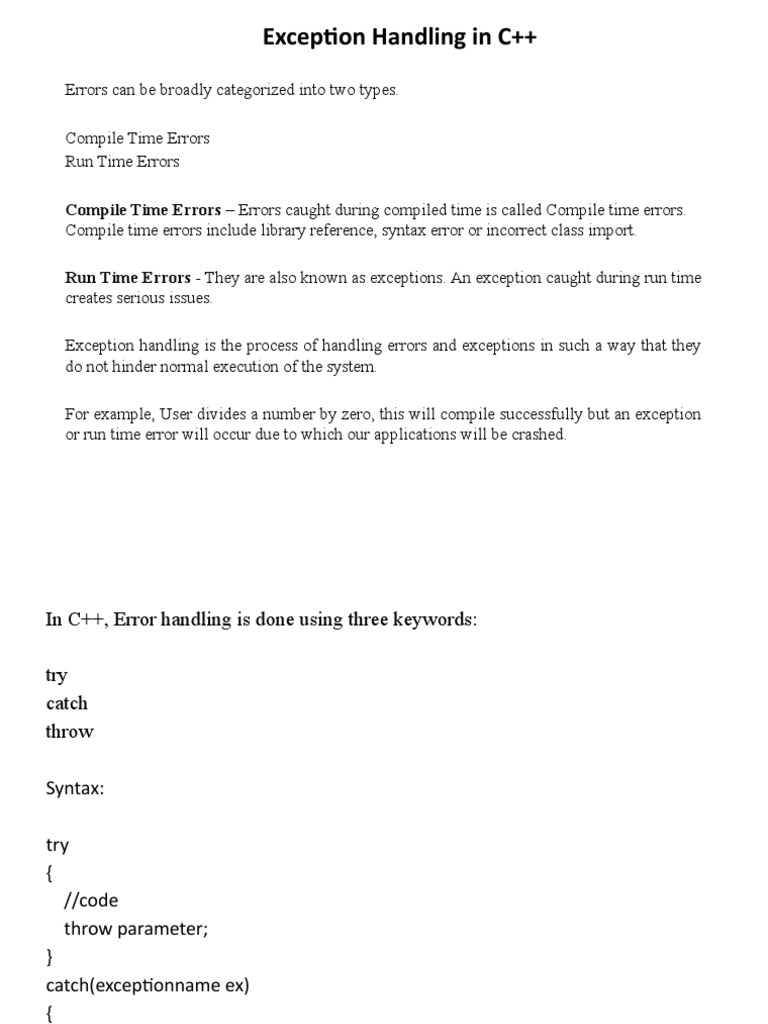 Exceptions Handling Ppt Pdf Software Programming Paradigms 