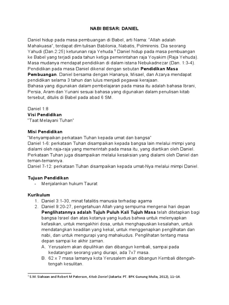 Nabi Daniel: Pendidikan dan Visi Alkitab | PDF | Agama & Spiritualitas