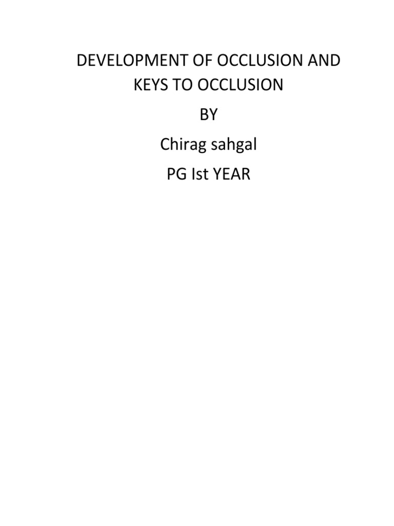 Development of Occlusion and Keys To Occlusion Word | PDF | Tooth ...