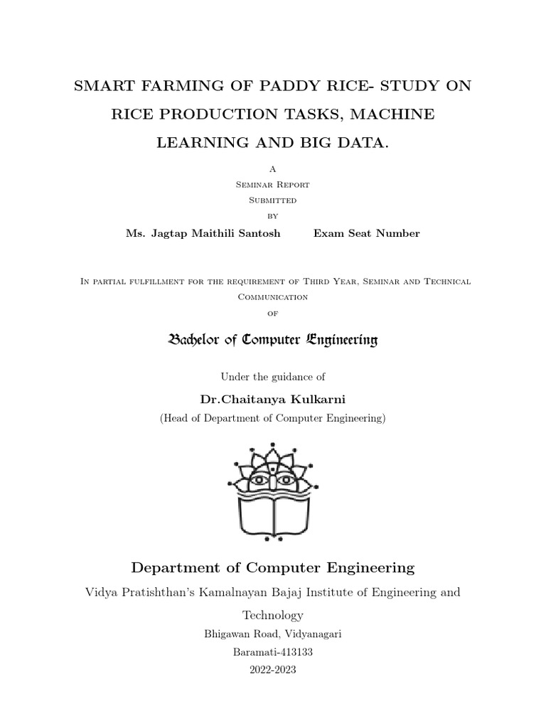 TE Seminar Report Format | PDF | Machine Learning | Agriculture