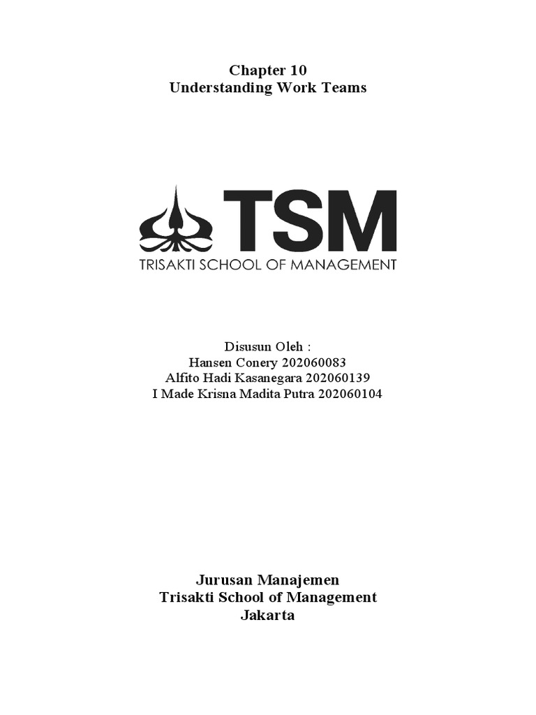 Makalah Chapter 10 Understanding Work Teams | PDF