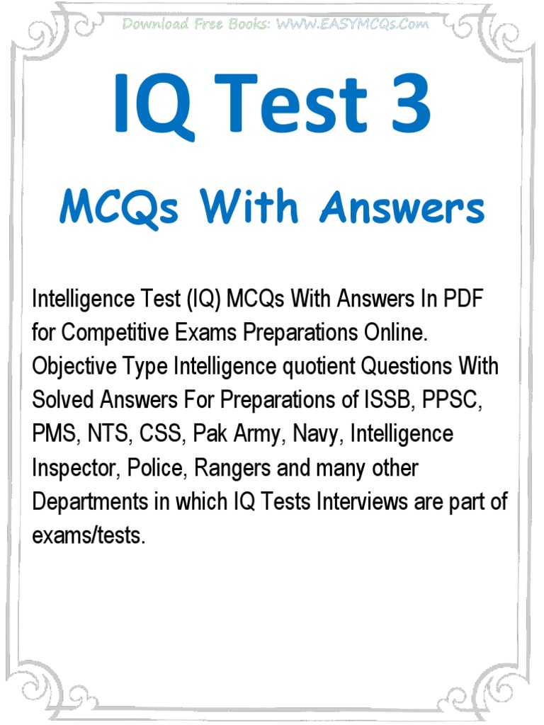 Iq Test 3 Pdf