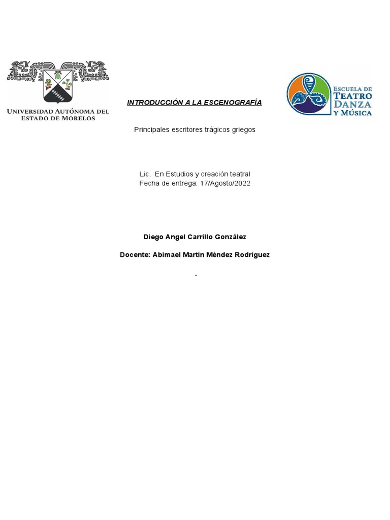 Dramaturgos Griegos: Sofocles, Eurípides y Esquilo | PDF | Sófocles ...