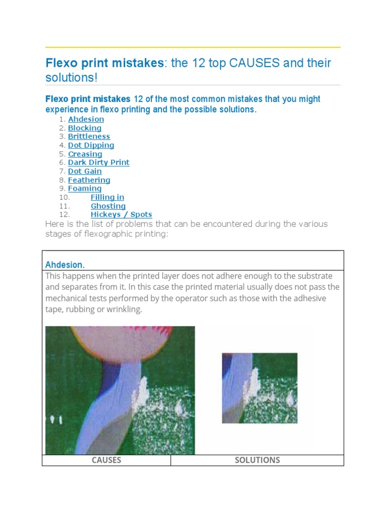 Flexo Print Mistakes | PDF | Applied And Interdisciplinary Physics ...