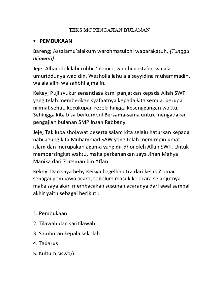 Pengajian Bulanan SMP Insan Rabbany | PDF | Karier & Perkembangan