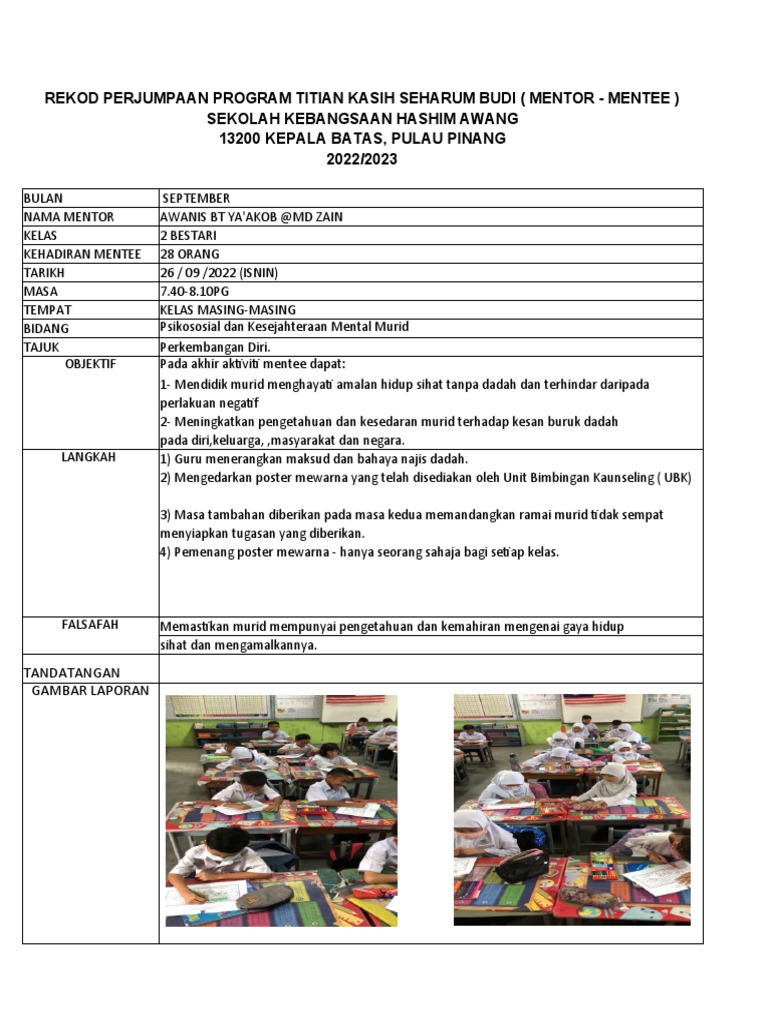 Laporan Mentor Mentee | PDF