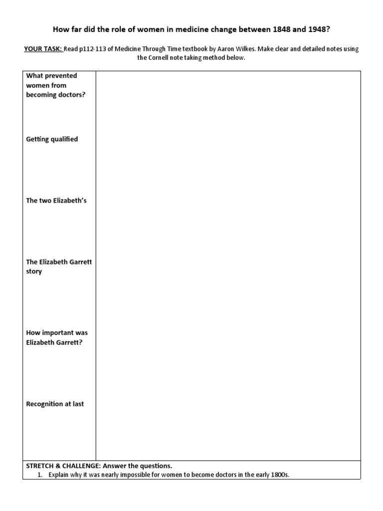 Women in Medicine (Worksheet) | PDF