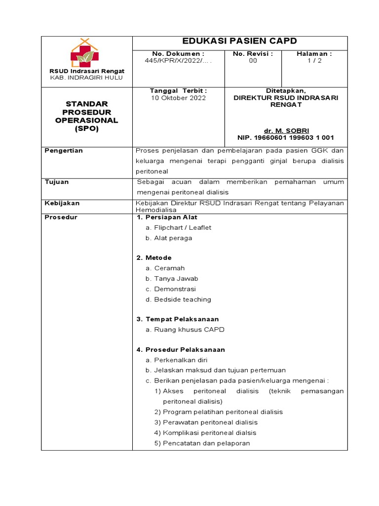 Edukasi Pasien tentang CAPD | PDF